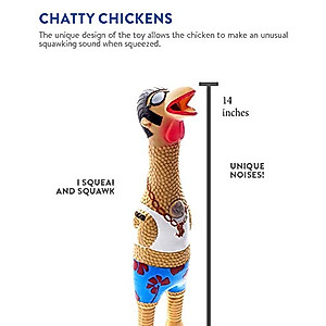 Charming Pet Squawkers Earl Latex Rubber Chicken Interactive Dog Toy, Large