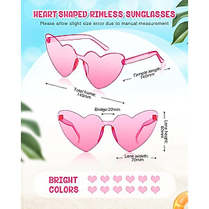 Chicpop 16 PCS Heart Sunglasses Heart Shaped Sunglasses Bulk Fun Sunglasses Party Decorations