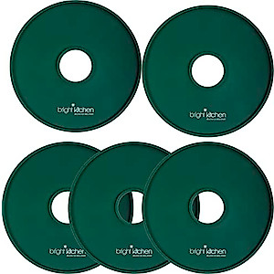 5 Fruit Leather Silicone Dehydrator Sheets with EDGES - NON-Toxic fits Elite Gourmet EFD-319 Round Dehydrators Lip EFD319 Mold Hold Batter Liquids Fruit Roll Up Fruit Leather Circle ReUsable Flexible