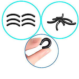 BlingKingdom 20pcs Universal Soft Silicone Eyelash Curler Replacement Pads Refill Pads for Eyelash Curler - Black