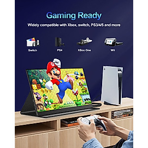 CNBANAN 2.5K Portable Monitor, 16" Laptop Monitor Extender 2520x1680 QHD Slim Lightweight IPS 1500:1 USB C HDMI Computer Display Gaming Screen with Speakers Travel Monitor for Mac Phone Xbox Game