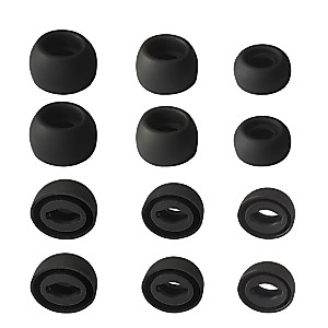 Luckvan Silicone Ear Tips for Jabra Elite 85t/Galaxy Buds Pro Replacement Earbuds Tips for Galaxy Buds Pro/Elite 85t Earbuds 6 Pairs LMS Black