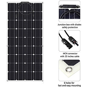 AUECOOR 500W(520W) Solar Wind Power Kit: 120W Mono Flexible Solar Panel + 400W 12V Wind Turbine Generator + Accessories for RV, Boat, Cabin, Trailer, Roofs, Off Grid System, 12V Battery Charging