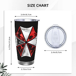 JIESAJ Resident Umbrella Evil Corp Symbol Insulated Tumbler 20oz Travel Cup For Man'S Womens Insulated Tumbler