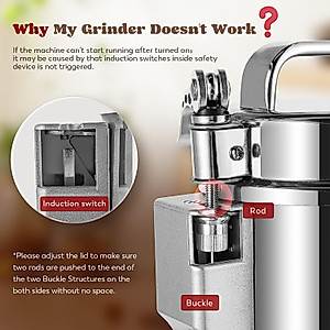 Moongiantgo Grain Mill Grinder Electric 150g Commercial Spice Grinder 850W Stainless Steel Pulverizer Dry Grinding Machine for Wheat Corn Rice Pepper Herbs Coffee Beans (150g Upright, 110V)