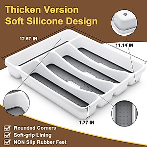 Black Silverware Set, 40-Piece AIVIKI Flatware Set with Organizer Tray, Stainless Steel Cutlery Set for 8, Kitchen Black Utensils Tableware Set for Home Restaurant, Include Knife Fork Spoon Set