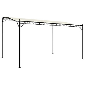 Canopy Cream,Backyard Gazebo,Hardtop Gazebo,Outdoor Gazebo, Garden Gazebo,Camping Gazebo,3 Middle Bars on Top Roof,for Barbeque, Deck,Garden Party,Markets,13.1'x9.8' 0.6 oz/ft² Fabric and Steel