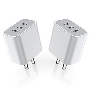 iPhone 15 Charger Block,USB C Charger [2 Pack] 35W 3-Port Wall Charger Fast Type C Charging Block PD Power Adapter for iPhone 15/15 Pro Max/14/14Pro/13/13 Mini/12 Pro Max/XR/SE, iPad,Galaxy,Pixel 4/3