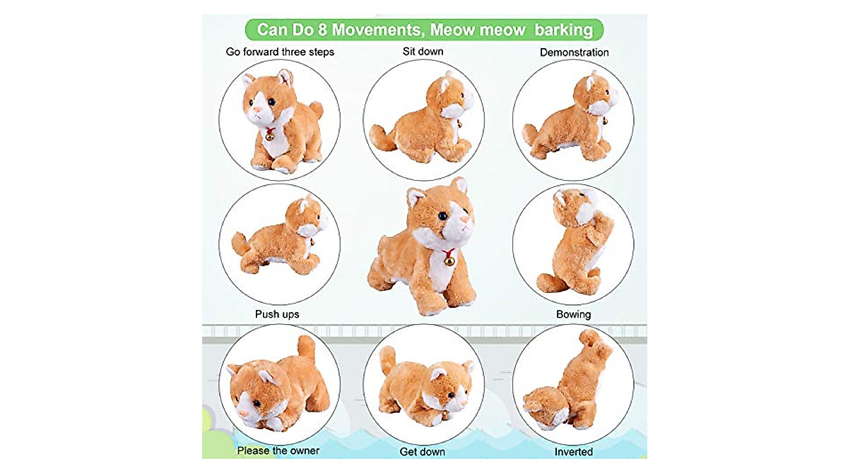 Interactive Yellow Robot Cat Plush Toy for Kids - Marsjoy