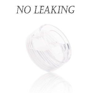 ZEJIA 3 Gram Sample Containers with Lids, 75Pack Tiny Sample Jars with Labels, Mini Plastic Cosmetic Containers for Beauty Products, Lip Balms, Lotion, Powder (Clear Lids)