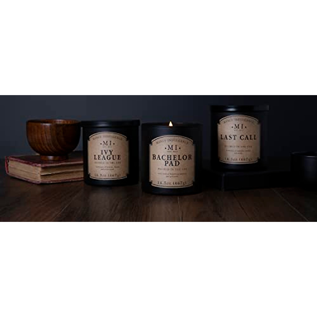 Manly Indulgence Last Call Jar Candle 16.5 oz - Woodsy Vetiver, Oakmoss - Citrus & Spicy Hints - Eucalyptus - Up to 60 Hour Burn - Soy Blend Wax, USA Poured