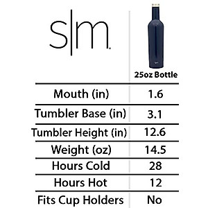 Simple Modern Spirit 25oz Wine Bottle - Double Wall, Vacuum Insulated Wine Bottle with Leak Proof Lid - 18/8 Stainless Steel Shimmer: Rose Quartz (Wine Tumbler)