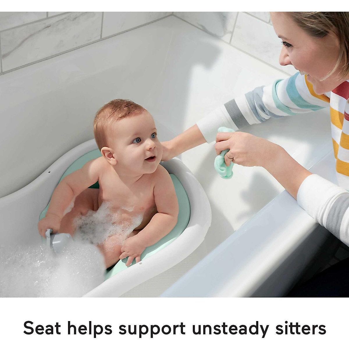 Fisher-Price 4-in-1 Sling 'n Seat Tub – Pacific Pebble, convertible baby to toddler bath tub with support and seat