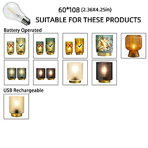 MJ PREMIER LED Light Bulb E27 Base Replacement Bulbs 3V Customized Special Table Lamp Battery Operated Warm White Light(60 * 108)