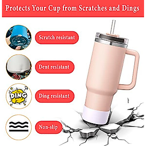 KTKUDY 2Pcs Protective Silicone Boot for Stanley Quencher Tumbler 30 oz 40 oz & IceFlow 20oz 30oz & Hydro Flask Water Bottle 12-24oz - Cup Bottom Sleeve - Stanley Cup Accessories, Mist