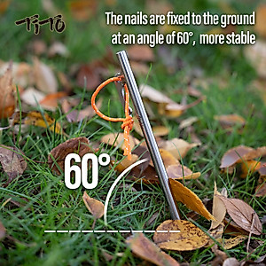 TiTo Titanium Tent Pegs Stakes Lightweight Snowfield Grassland Heavy Duty Tent Nails for Outdoor Camping Hiking and Plant Support Garden Stakes 4pcs/6pcs (8×300mm-4pcs)