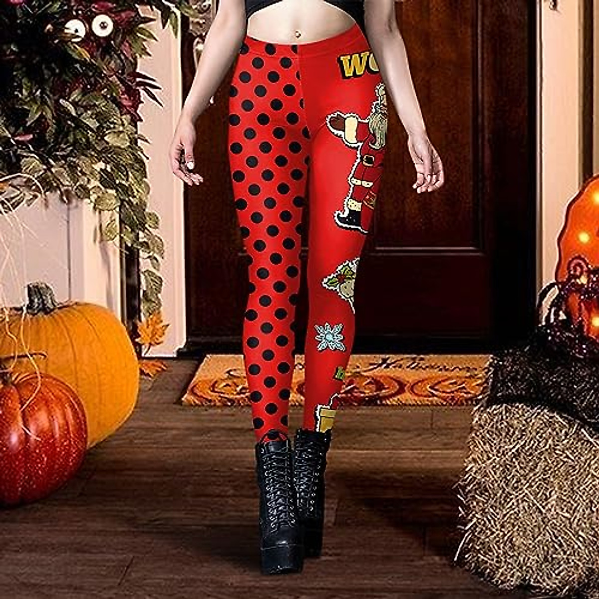 Women's Sweatpants,High Waisted Sweatpants for Women Xmas Print Elastic Waisted Workout Active Joggers Drawstring Plus Size Lounge Bottoms Elk Graphic Print Red XL