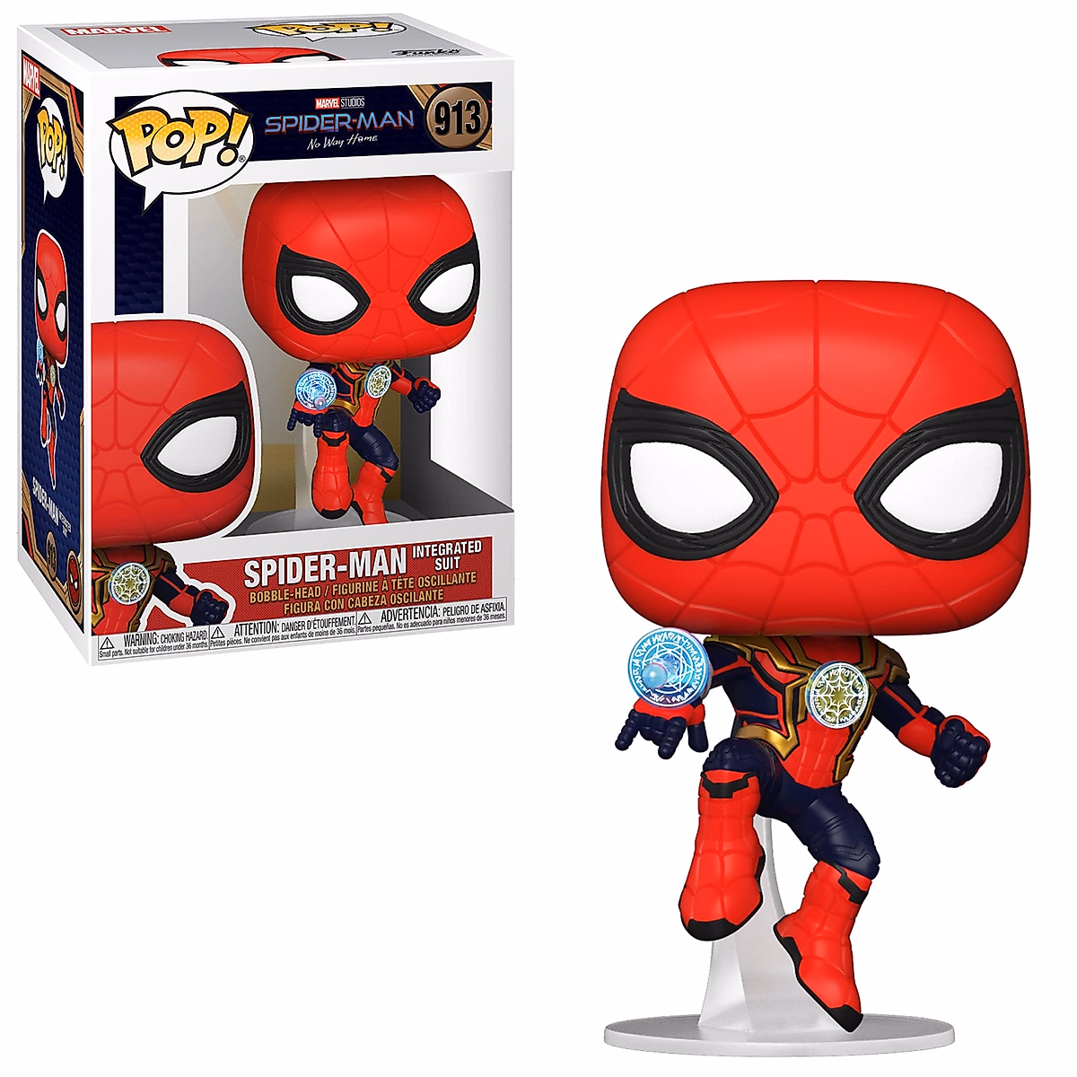 Spider-Man Marvel No Way Home in Integrated Suit Funko Pop! Vinyl Figure (Bundled with Compatible Pop Box Protector Case)