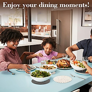 MAQIHAN Woven Trivets for Hot Dishes - 3 Pcs Hot Pot Pads for Table Large Trivets Set Kitchen Dish Plate Dinner Mat Modern Cotton Round Woven Trivet Placemats Pot Holders Protector for Bowls