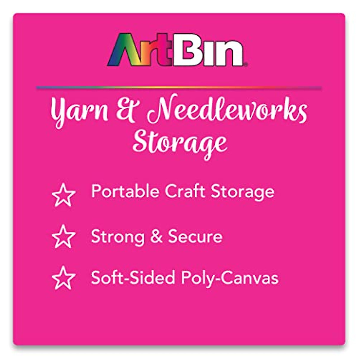 ArtBin 6821AG Yarn Tote, Portable Knitting & Crochet Storage Bag with Lift-Out Yarn Organizer, [1] Poly Canvas Tote Bag, Gray & Black