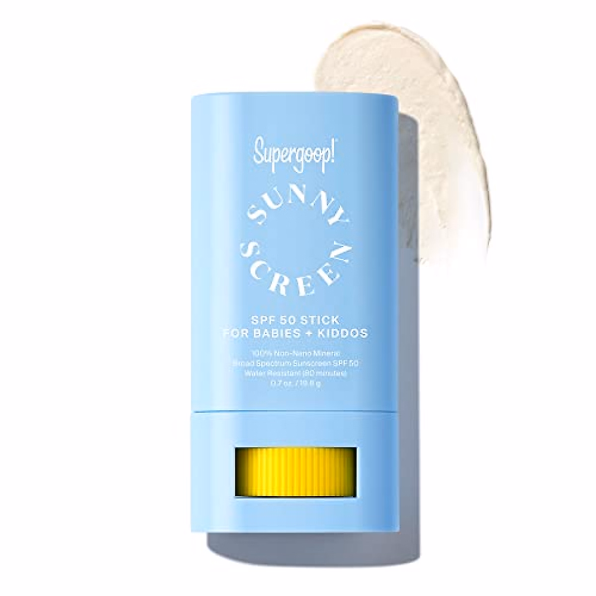 Supergoop! Sunnyscreen 100% Mineral Stick SPF 50, 0.7 oz - Face & Body Sunscreen for Babies & Kids - 100% Non-Nano Mineral Formula - Pediatrician Tested, Hypoallergenic, Fragrance & Silicone Free