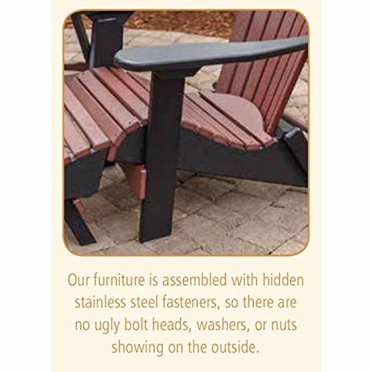 Bright Purple-Poly Lumber Folding Adirondack Chair with Rolled Seating Heavy Duty Everlasting Lifetime PolyTuf HDPE - Made in USA - Amish Crafted