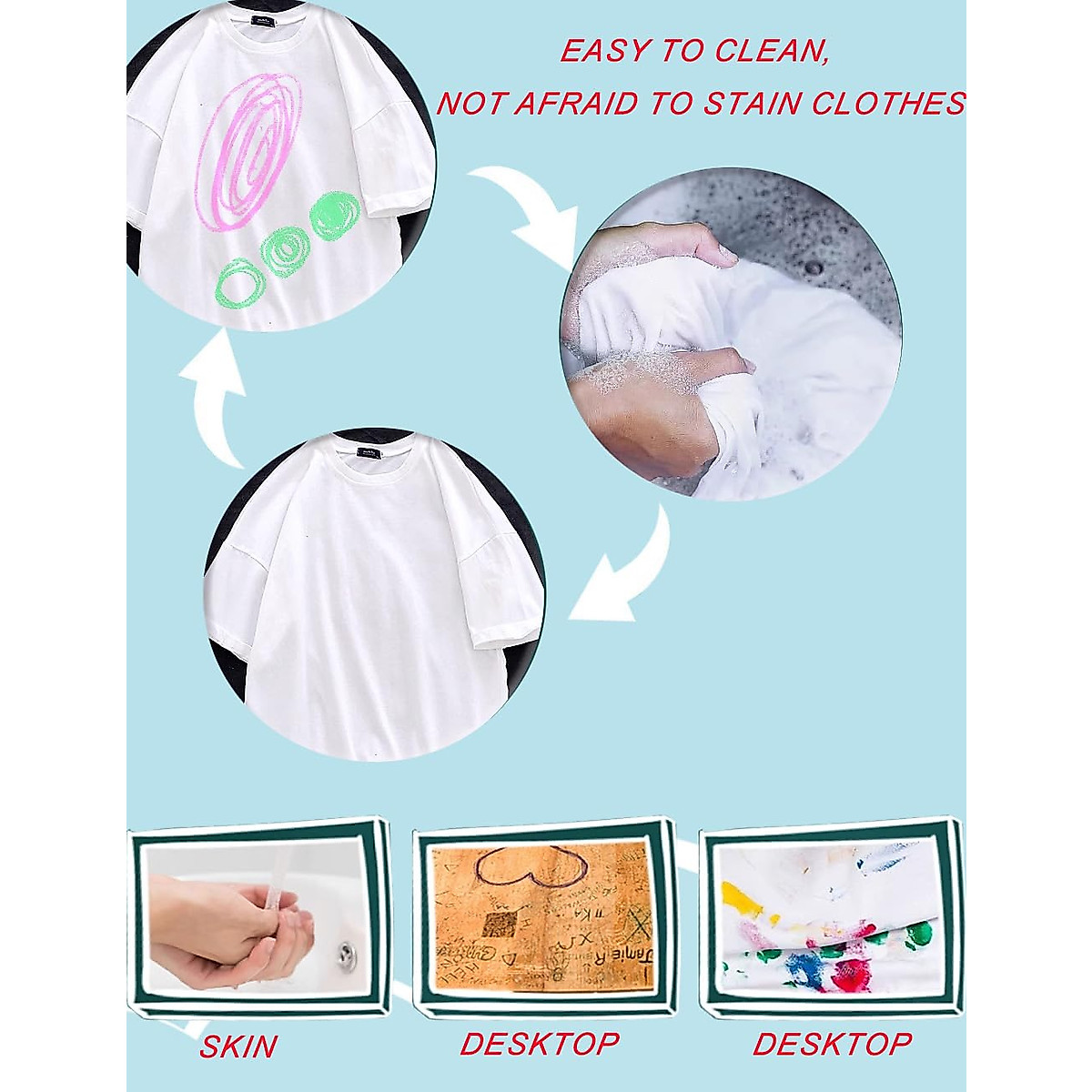 luckyrain Washable Crayons for Kids, 12 Colors Washable Toddler Crayons, Non-Toxic Baby Crayons, Coloring Art Supplies, Gift for Boys and Girls Back to School