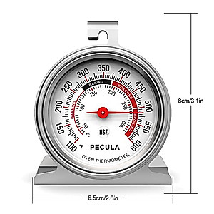 Oven Thermometer 50-300°C/100-600°F, Oven Baking Chef Thermometer Instant Read Stainless Steel Thermometer Kitchen Cooking Thermometer, Oven Temperature Gauge