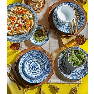 Corelle Vitrelle 6 PIECE Dinner Plates Set, Triple Layer Glass and Chip Resistant, Lightweight Round Plates, Portofino