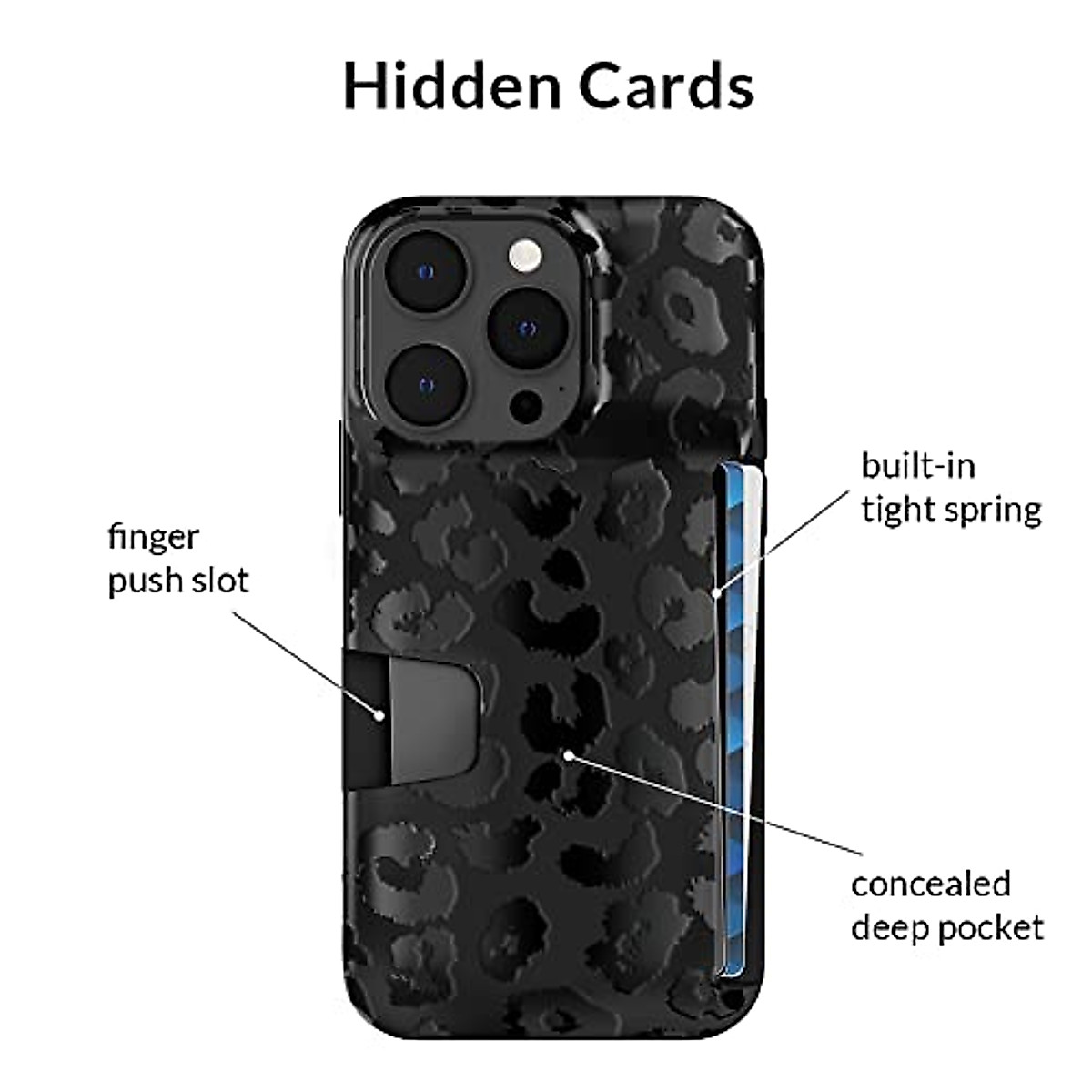 Velvet Caviar Compatible with iPhone 14 Pro Max Wallet Case for Women - Credit Card Holder Slot - Cute Slim & Protective Wallet Phone Cases [8ft. Drop Tested] - Funda para 14 Pro Max - Black Leopard