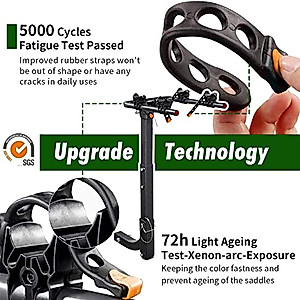 GUDE 2 Bike Rack Hitch Mount Rack, Heavy Duty Alloy Steel Bicycle Carrier with 2'' Hitch Receiver, Double Folding Arms Bicycle Rack for Car SUV Truck