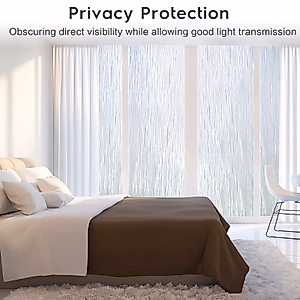 rabbitgoo Window Privacy Film Frosted Glass Film Removable Vinyl Door Coverings UV Blocking Decorative Static Cling Non-Adhesive Window Clings Sticker for Home Decor, 11.8 x 78.7 Inches