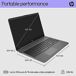 HP 15.6 FHD Newest Flagship Business Laptop, Intel 4-Core i3-1215U up to 4.4GHz (Beat i5-1155G7), 16GB RAM, 1TB NVMe SSD, Fast Charge, Numpad, Bluetooth, Wi-Fi, HDMI, Windows 11,w/GM Accessory