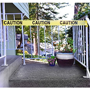 Caution Tape | Black and Yellow | Warning Keep Out | Halloween | Crime Scene Police Tape | Danger Barricade Hazard Construction Tape Roll | Do Not Enter | Flagging | 3 In x 1000 FT | by Teegan Tapes