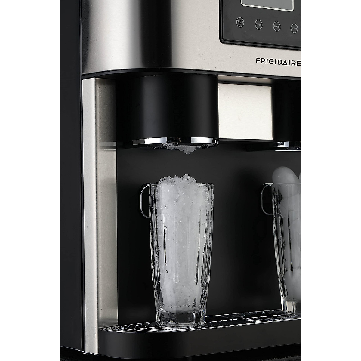 Frigidaire EFIC245-SS 3-in-1 Countertop Crunchy Chewable Nugget Style Dual Ice Crusher and Cube Maker, with Water Dispenser (Renewed)
