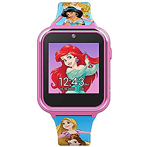 Accutime Disney's Princess Kids' Touchscreen Interactive Smartwatch, Built in Selfie-Camera, Easy-to-Buckle Strap, Model: PN4258AZ