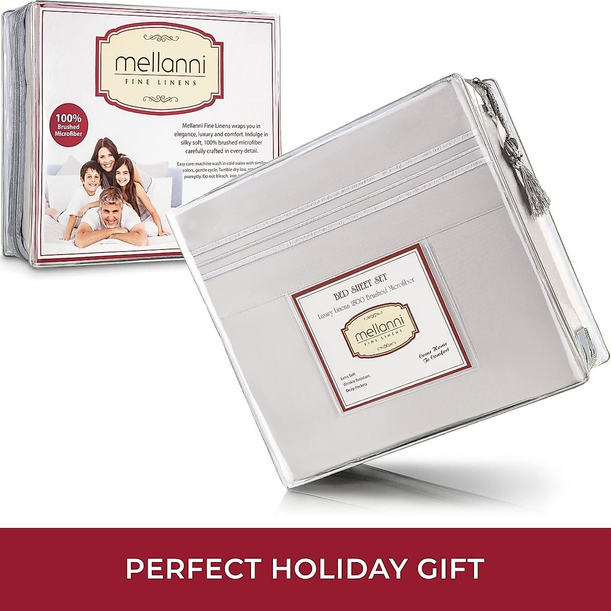 Mellanni Bed Sheet Set + Duvet Cover Set Bundle&Save - Hotel Luxury Bedding - Bundle Includes: 4pcs Bed Sheet Set and 5pcs Duvet Cover Set (King, White)