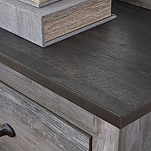 Signature Design by Ashley Bronyan 2 Drawer Nightstand, 22"W x 16"D x 25"H, Gray Plank