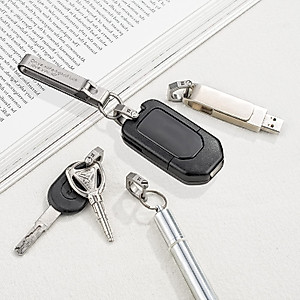Titanium D Shape Key Ring Anti-lost Keyring with Screw Shackle Keychain Car Key Tool Horseshoe D Buckle for Key Fob (TC-1)