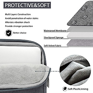 V Voova Laptop Bag 17 17.3 inch with Shoulder Strap & Handle, Waterproof Laptop Case Sleeve Compatible with 17-18 Inch HP Acer Asus Dell Lenovo, Slim Briefcase Computer Cover for Men Women, Grey