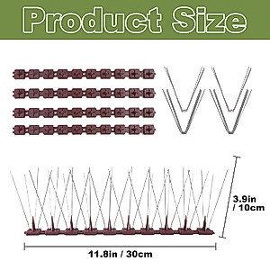 Kungfu Mall Spikes 5.9ft, Anti Spikes for Outside, Fence Spikes, Stainless Steel Spikes for Window Fence 6PCS