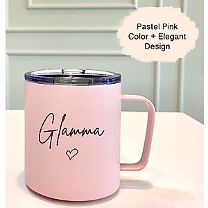 VIOLET & GALE Glamma Gifts for Grandma 12oz Thoughtful First Time Grandma Gifts New Grandma To Be Coffee Mug Glam Ma Travel Cup