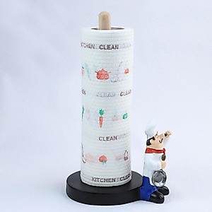MASSJOY Chef Style Paper Towel Holder, Resin Crafts Display for Kitchen Cafe Western Restaurant Cake Shop Dessert Shop.