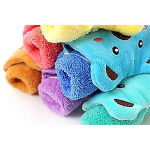 RMay Store HOTUMN Hanging Towel Washcloth Cartoon Cute Animal Kids Microfiber Hanging Hand Towels Absorbent Towel for Kitchen Bathroom Color Random 2pcs
