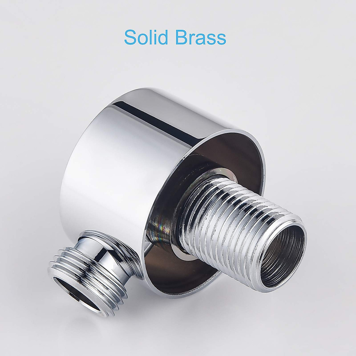 Keymark Chrome Wall Supply Elbow, Brass Round Wall Mount Shower Hose Connector 1/2″ Drop Ell Union Water Outlet for Handheld Hand Shower