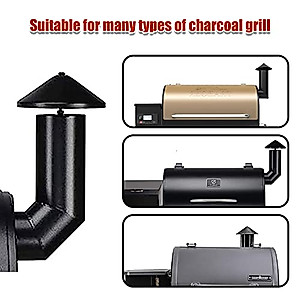 QQPOLE Replacement Umbrella Chimney Cap for Pellet Grill, Metal Chimney Top Accessories for Pit boss, Traeger, Camp Chef and Other Models ，Pellet Grill Chimney Replacement Accessories