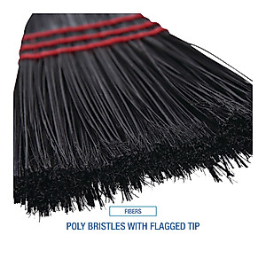 Boardwalk BWK951BP Flag Tipped Poly Bristle 37 in. - 38 in. Length Lobby Broom - Natural/Black (1 Dozen)