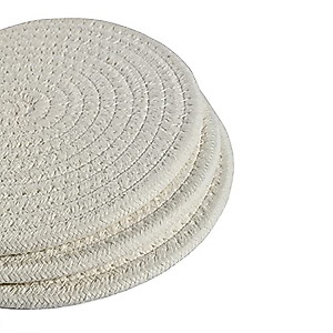 OrganiHaus Set of 3 White Woven Trivets for Hot Dishes | 7" Cotton Pot Holder for Hot Plates to Protect Table | Dining Table Hot Pads for Kitchen | Hot Bowl Holder | Trivets for Hot Pots and Pans