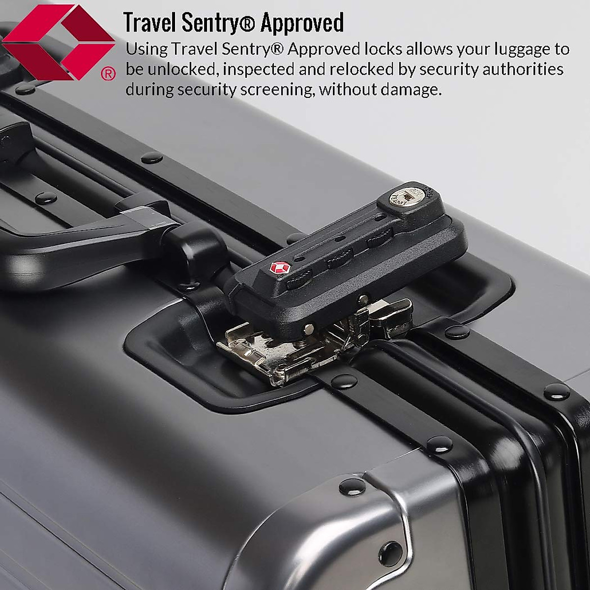 Sindermore Luggage, Aluninum Hardside Suitcase With TSA Lock (Grey, 25 inch Checked Medium)