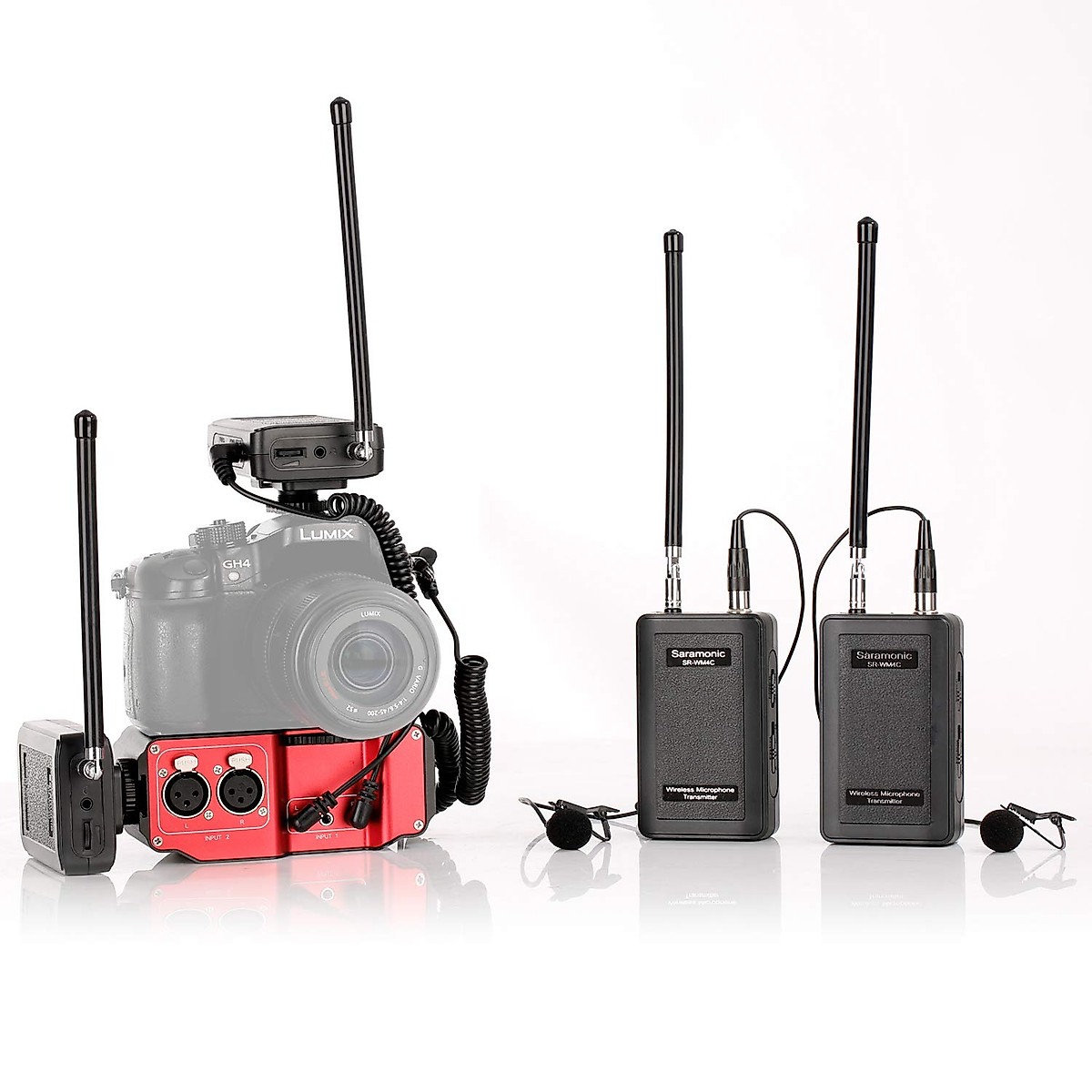 Saramonic SR-WM4C Wireless Lavalier Microphone System for Canon 6D 600D 5D2 5D3 Nikon D800 Sony DV DSLR Camcorders